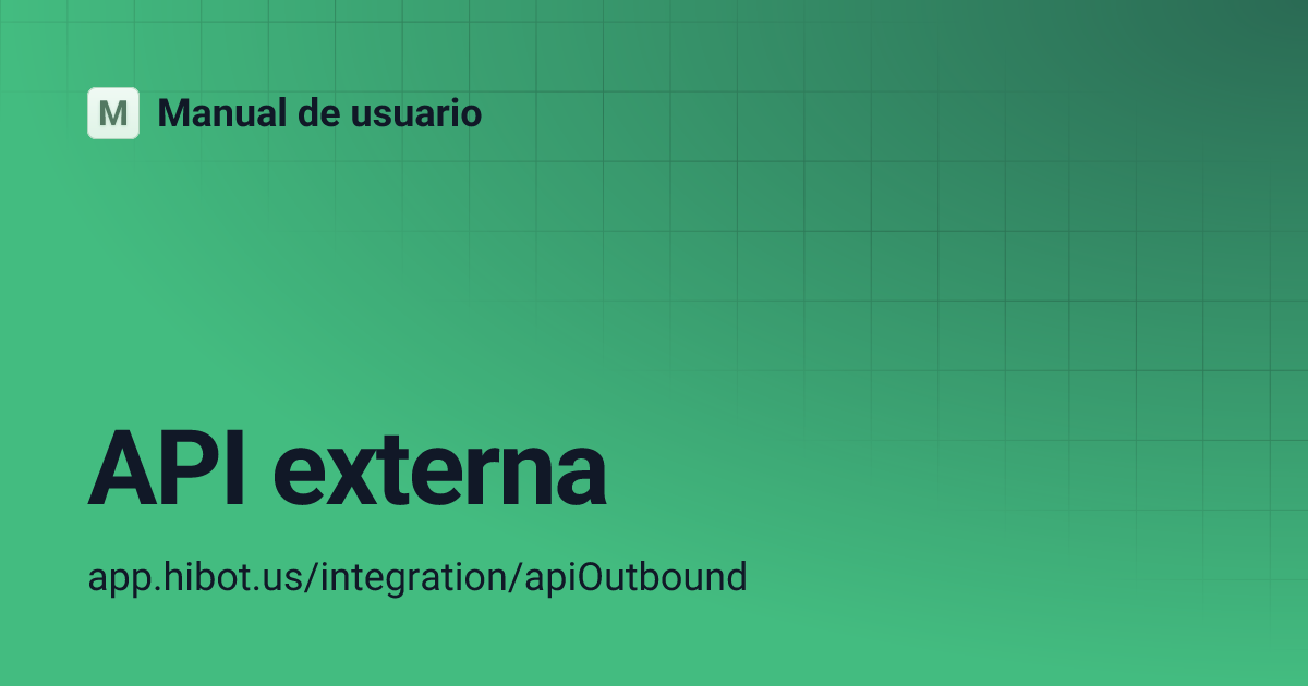 API externa | Manual de usuario